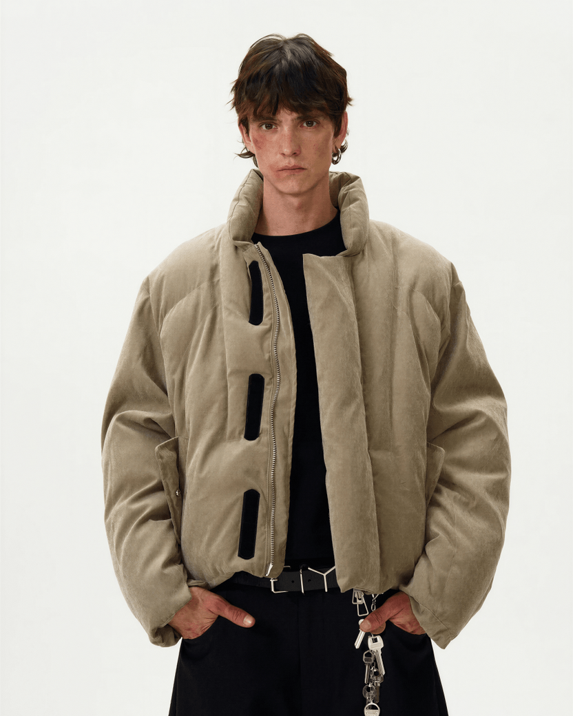 Clasp Jacket – Pleated Denim with Metal Buckles | Revivo Avenue